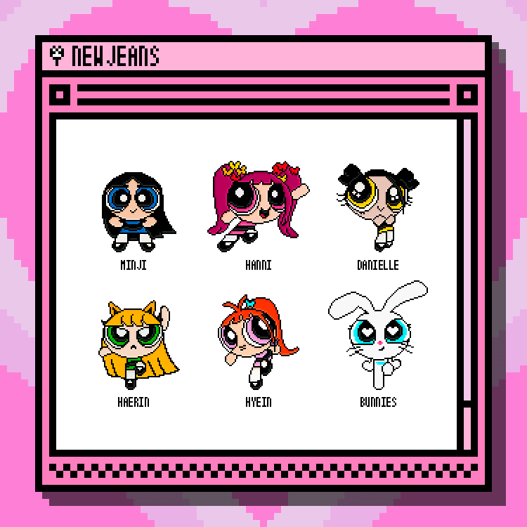 [Pixel] New Jeans Powerpuff Girl Stickers are shared for free | Webudding