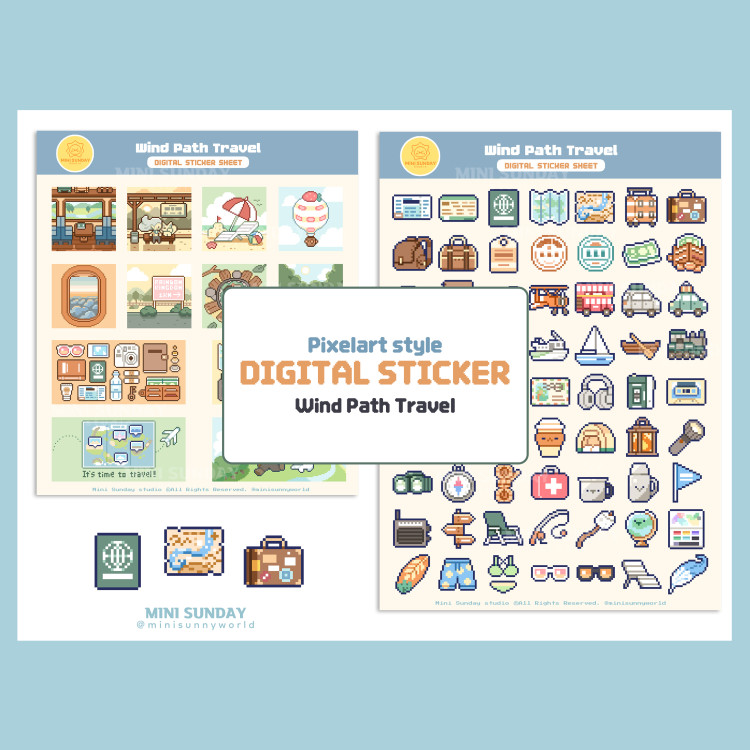 Wind Path Travel Digital Sticker | Webudding