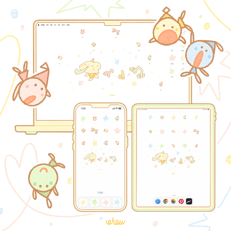 Shiny and exciting! wallpaper & icon set ㅣiPhone ㅣiPad ㅣMacBook | Webudding