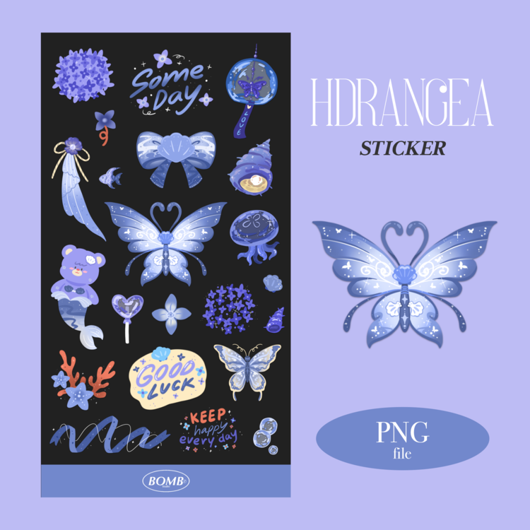 Hydrangea Sticker
