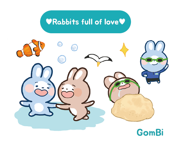rabbit full of love sticker 1 _Ocean | Webudding