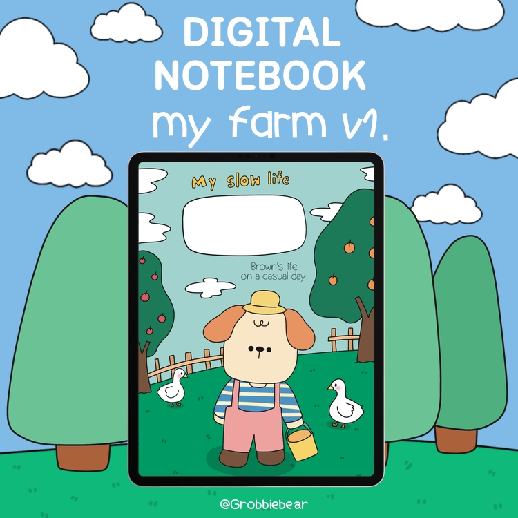 My farm digital notebooks/sticker set | Webudding