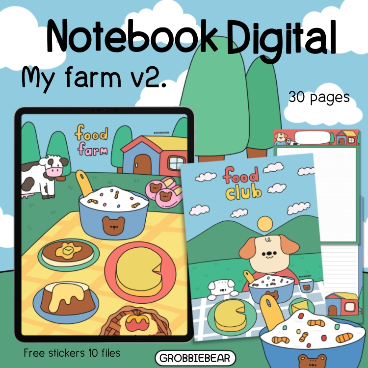 My farm v2. Digital notebooks/ sticker set | Webudding
