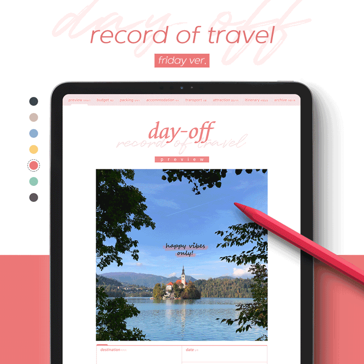 travelnote planner : day-off (fri ver.) + digital sticker | Webudding