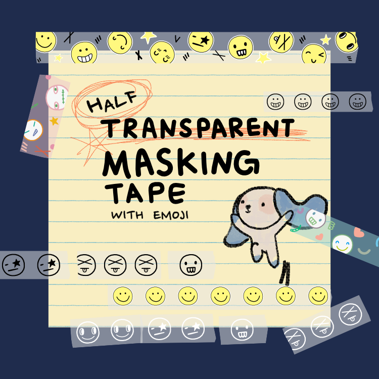 half transparent emoji masking tape | Webudding