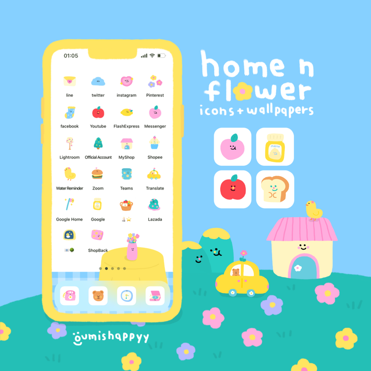 Home n Flower icon&wallpaper | Webudding