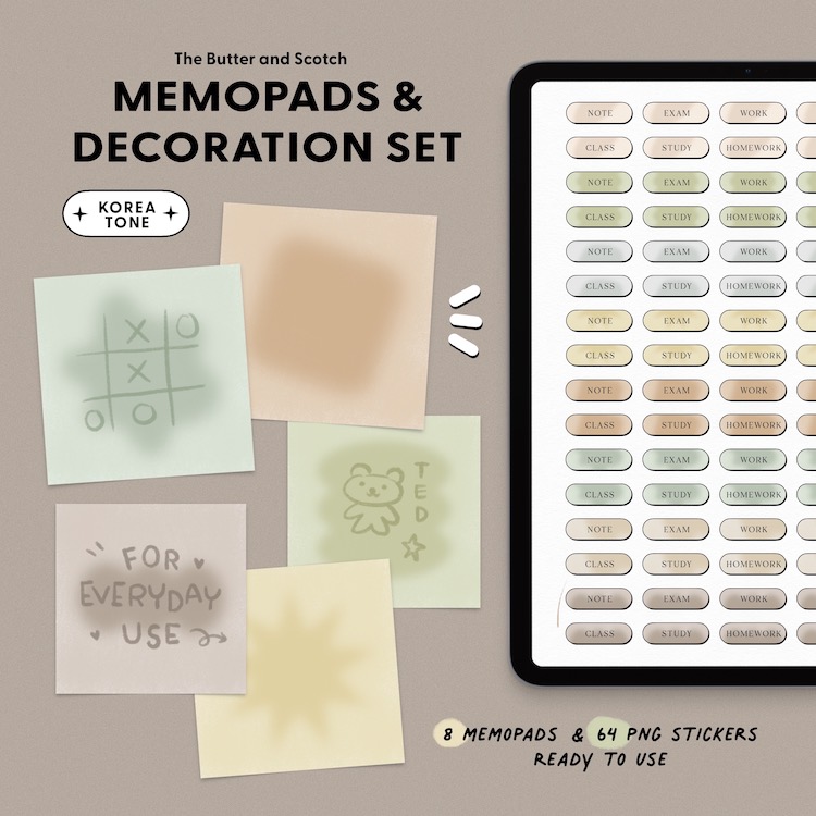 THE BUTTER AND SCOTCH | MEMOPADS & STICKERS (Warm Tone) | Webudding