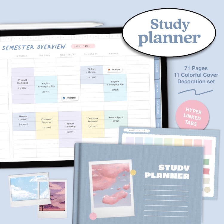 THE BUTTER AND SCOTCH | DIGITAL STUDY PLANNER | Webudding