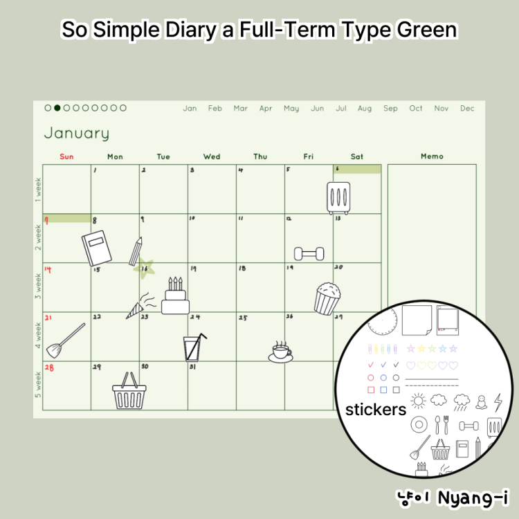 So Simple Diary a Full-Term Type Green Version | Webudding