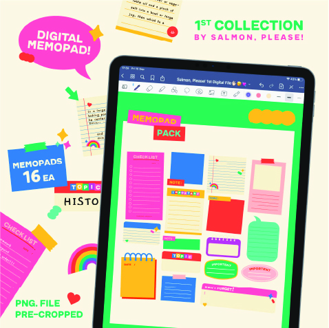 MEMOPAD PACK (vol.1) l SALMON, PLEASE! | Webudding