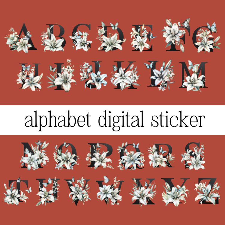 alphabet digital sticker | Webudding
