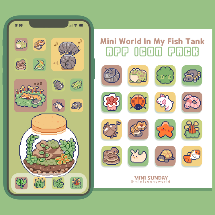 Mini World In My Fish Tank Icon Pack | Webudding