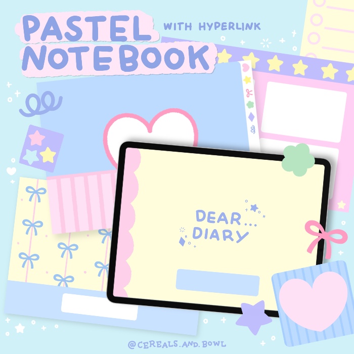 Pastel Digital Notebook with Hyperlink | Webudding
