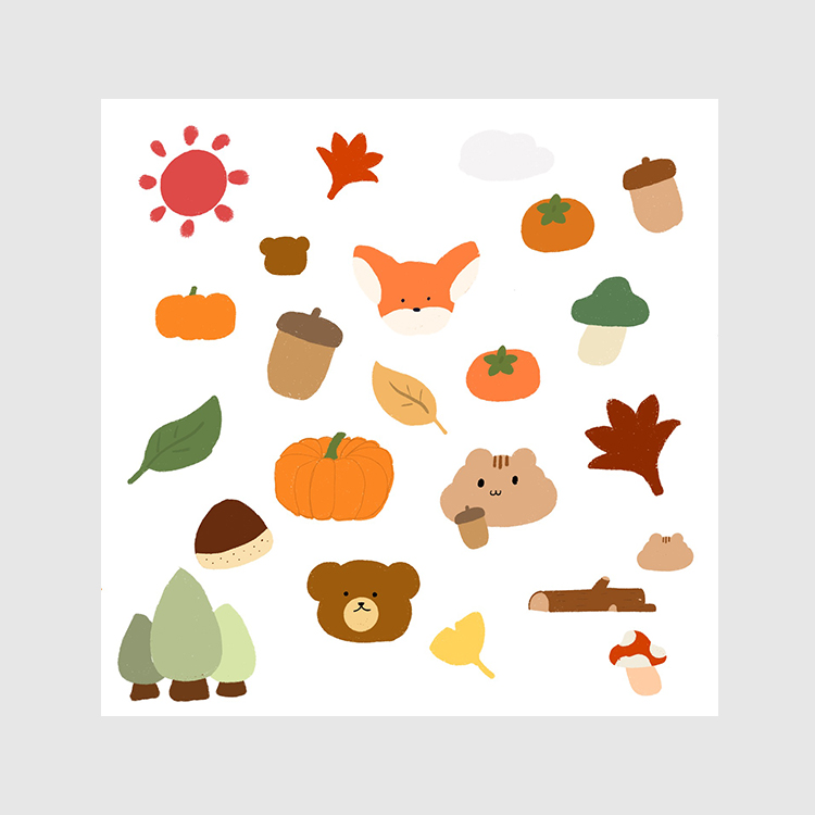 Fall Season forest sticker | Webudding