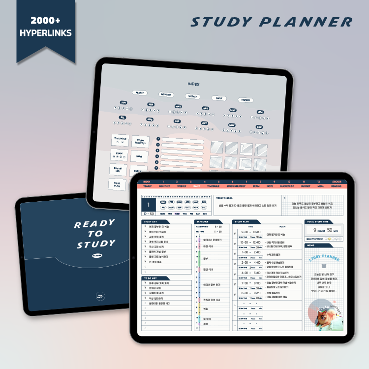 ALL IN ONE STUDY PLANNER _ SUNSET / MONDAY START | Webudding
