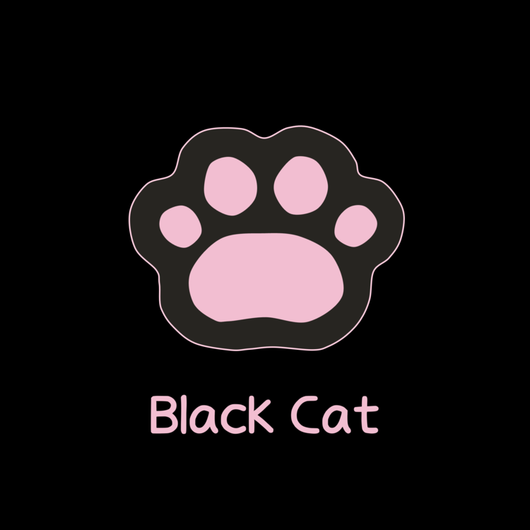 [T2] Black Pink Cat KakaoTalk Theme (Black ver.) | Webudding