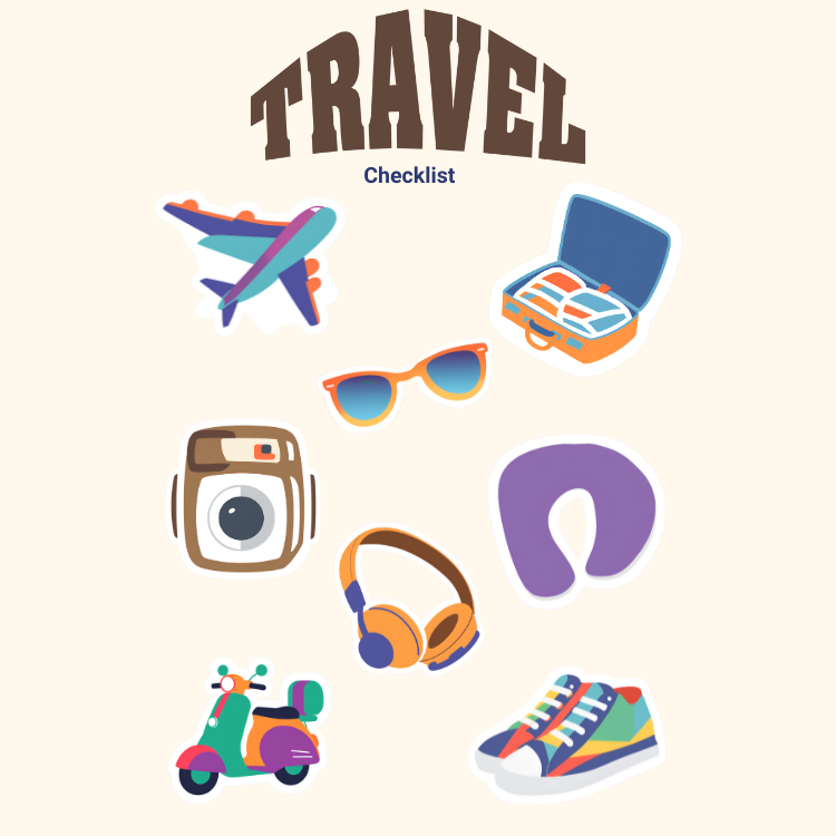 Travel checklist stickers | Webudding
