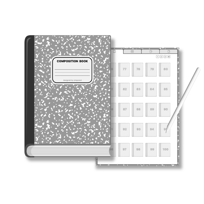 Composition 100 Books Reading Journal (gray) | Webudding