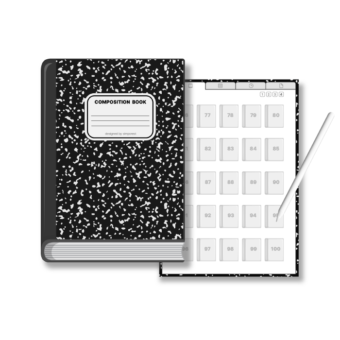 Composition 100 Books Reading Journal (black) | Webudding