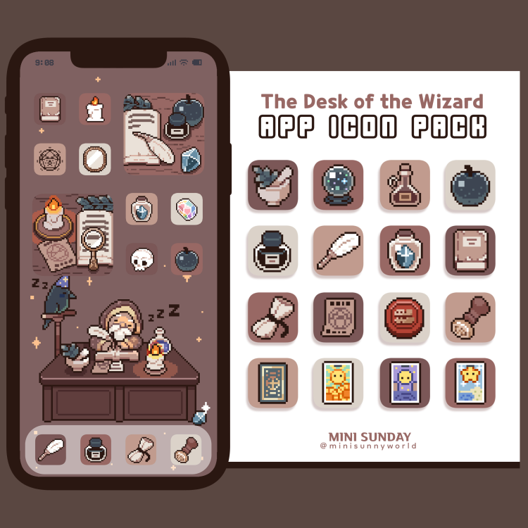 The Desk of the Wizard Icon Pack | Webudding
