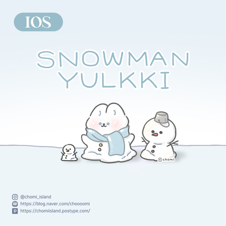 ios │ CHOMI Snowman Yulkki Kakao Talk Theme | Webudding