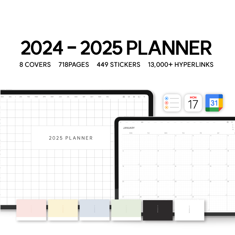 2025 All In One Planner pro. (Mon.Start) | Webudding