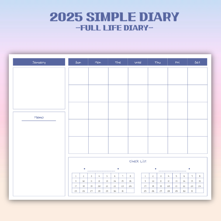 2025 Simple diary(full life diary) | Webudding