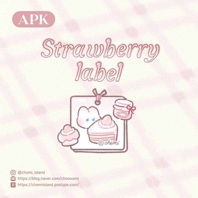 apk│ CHOMI Strawberry Cake Label Kakao Talk Theme | Webudding