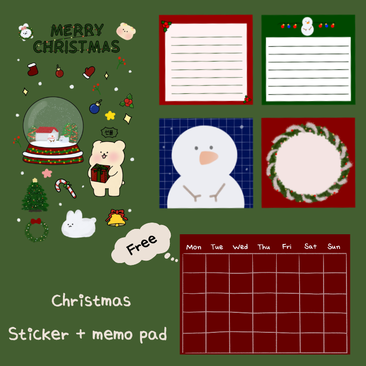 Christmas sticker + memo pad | Webudding