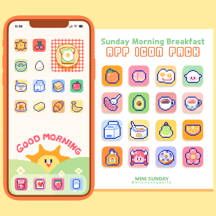Sunday Morning Breakfast Icon Pack | Webudding