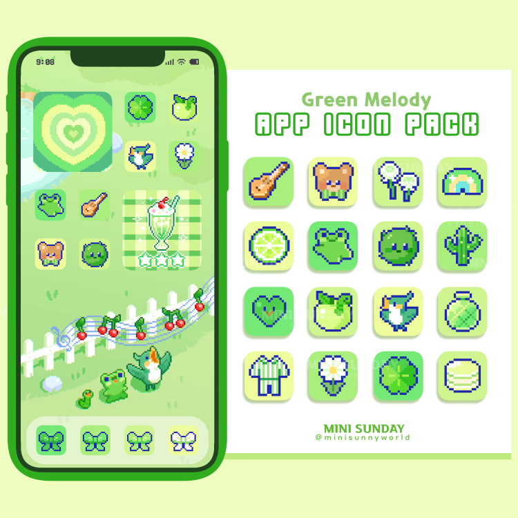 Green Melody Icon Pack | Webudding