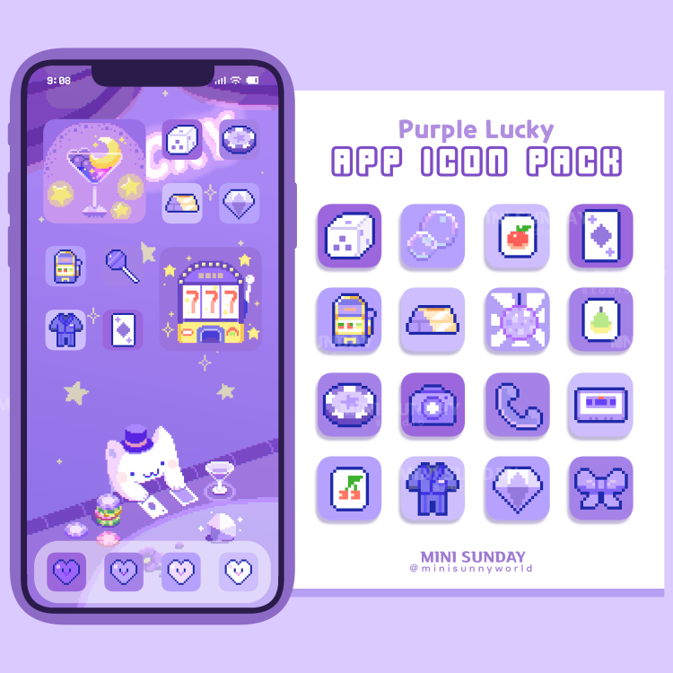Purple Lucky Icon Pack | Webudding