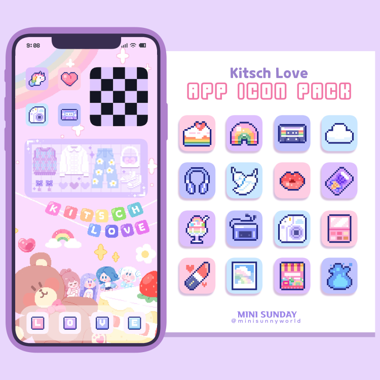 Kitsch Love Icon Pack | Webudding