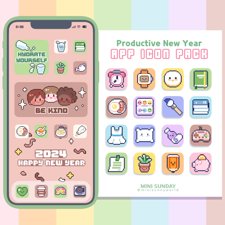 Productive New Year Icon Pack | Webudding