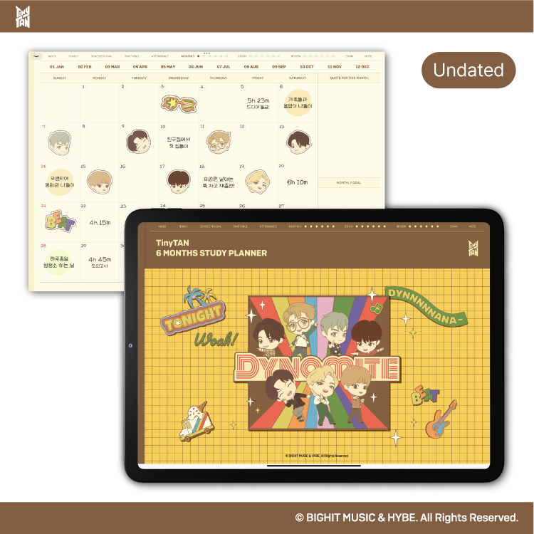 TinyTAN [Dynamite] 6 months Study Planner | Webudding