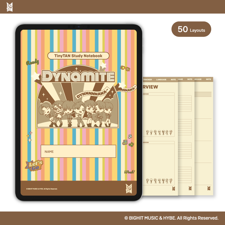 TinyTAN [Dynamite] Study Notebook | Webudding
