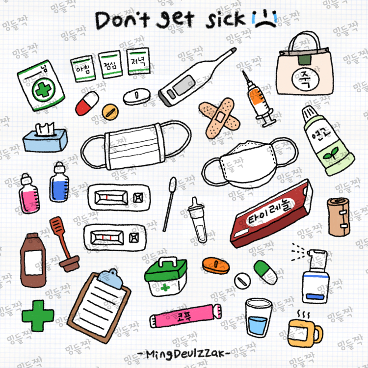 Don't get sick! sticker (3 ver) | Webudding