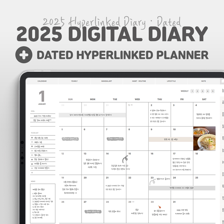 2025 dated hyperlinked diary basic ver. (Korean holidays included) | Webudding