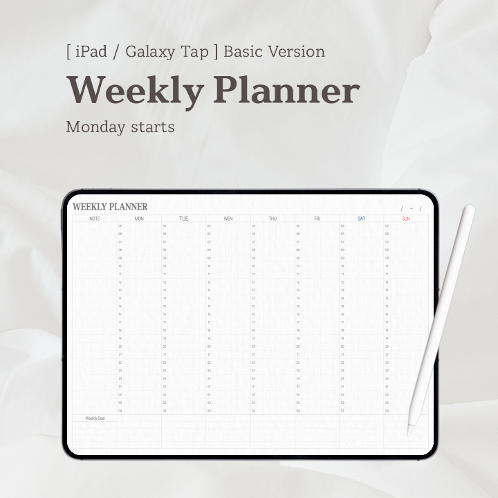 Simple weekly planner (Basic version l Monday starts) | Webudding