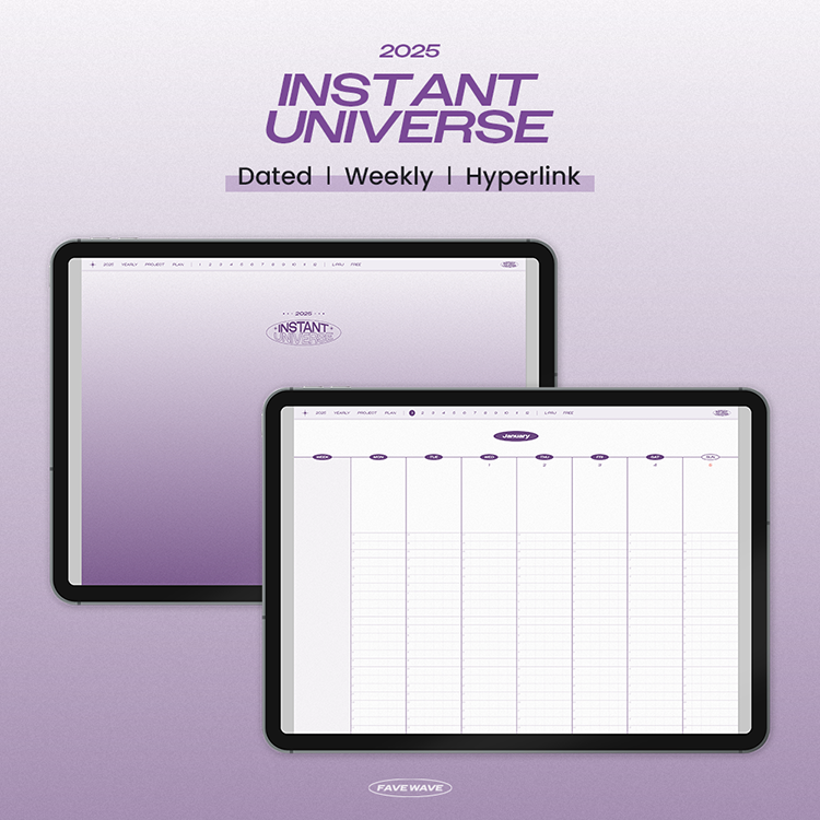 2025 Instant Universe dated weekly planner (Cosmic Purple) | Webudding