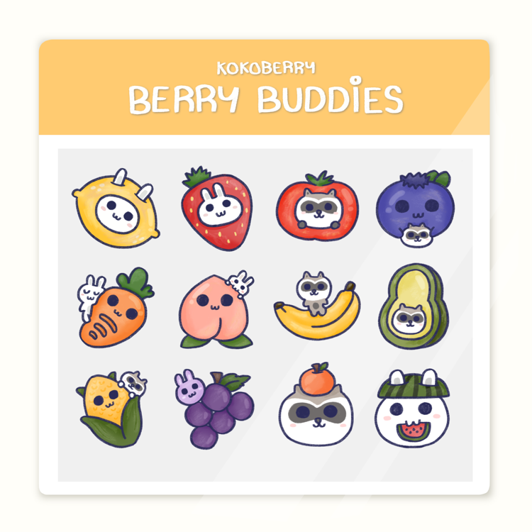 berry buddies stickers | Webudding
