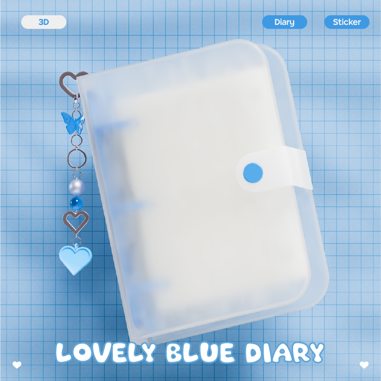 Lovely Blue Blank 3D Diary | Webudding