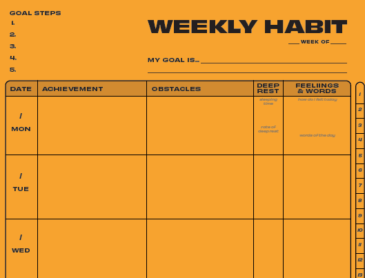 Neurosci based Habit Planner [HUMBIT - Weekly Habit Planner] | Webudding