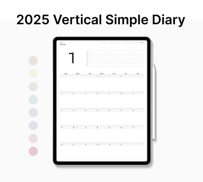 [2025 Easy Diary] Simple Vertical | Webudding