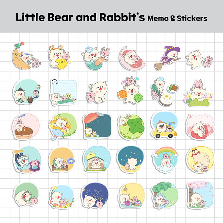 Little Bear and Rabbit's Memo Stickers | Webudding