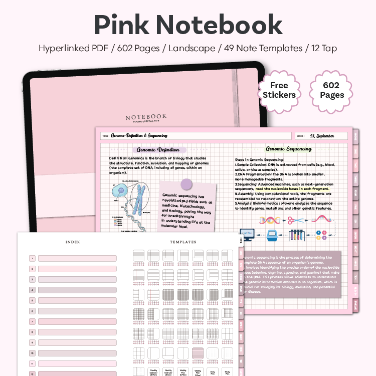 Study Notebook + Free Stickers | Webudding