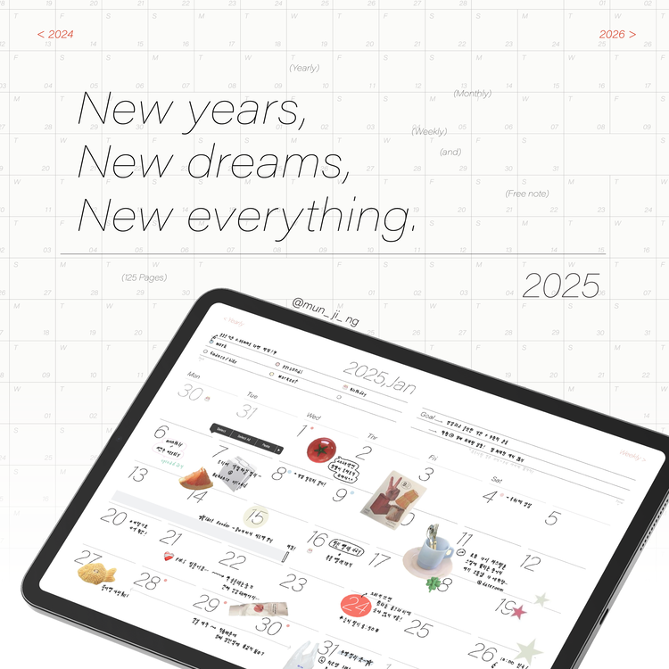 2025 New everything Diary(Sunday start)_Free stickers | Webudding