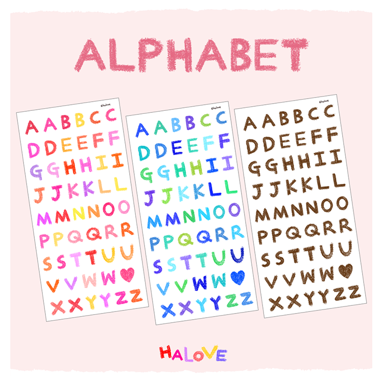 halove crayon alphabet sticker (3set) | Webudding