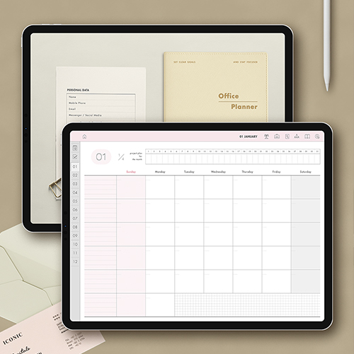 Office Planner Dated + Font + Sticker pack | Webudding