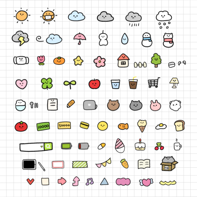 small diary stickers ( Basic version, facial expression version 1 set ) | Webudding